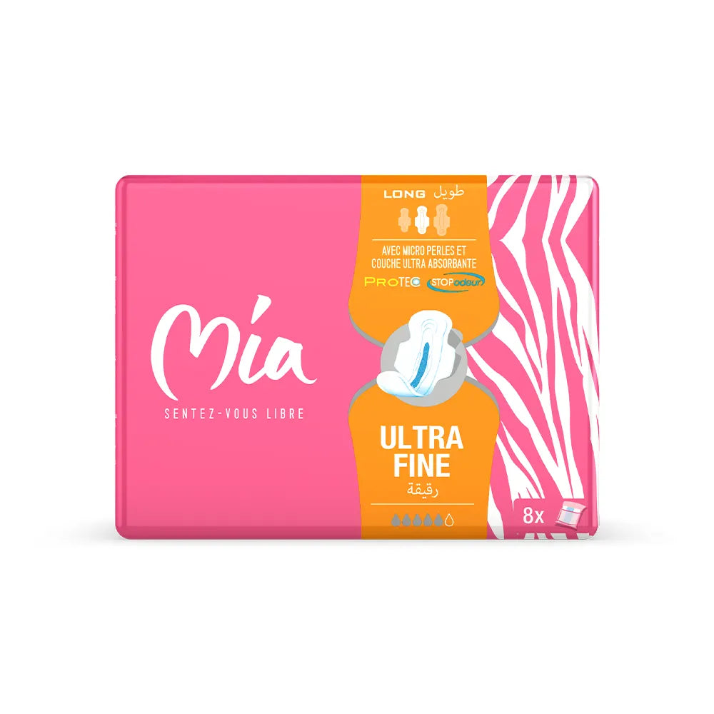 Mia Cotton Touch Serviette Hygiénique Ultra Fine Long - 8 Unités | Wlidaty Maroc - 1er site E ...