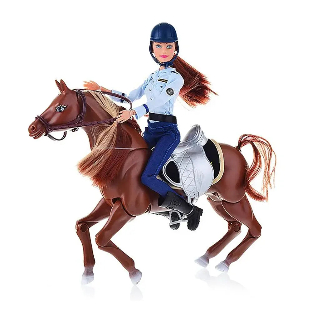 Defa Lucy Poupée de Police avec un Cheval Maron 3A+ | Wlidaty Maroc ...