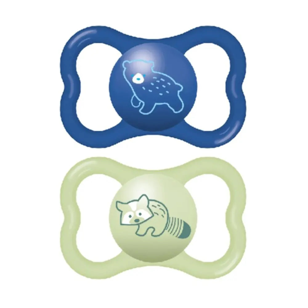 Set of 2 MAM Mini Air Pacifiers 6M+ - Blue & Khaki | Wlidaty Maroc ...